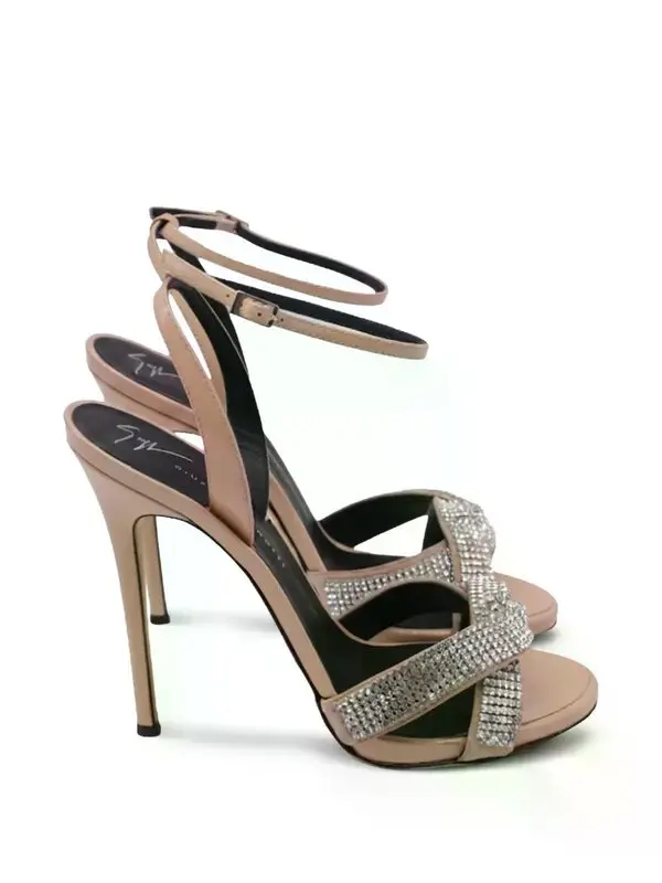 GIUSEPPE ZANOTTI Embellished Stiletto Sandals - Neutrals