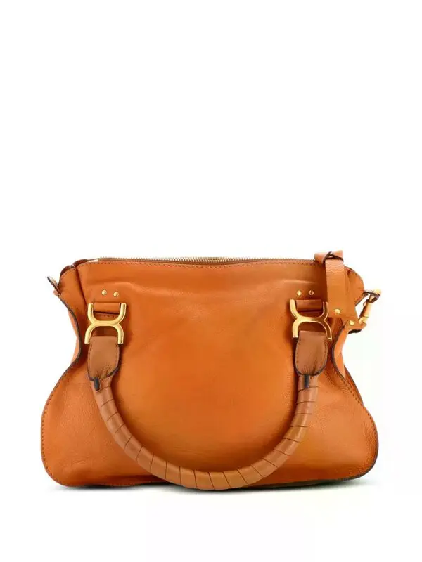Chloé Marcie Leather Medium Satchel - Orange