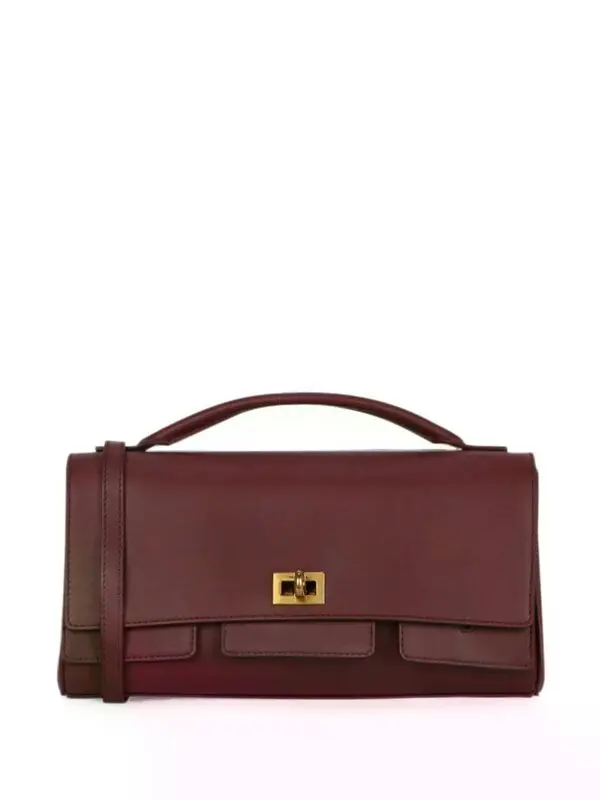 Balenciaga Bel Air Leather Clutch Bag - Red