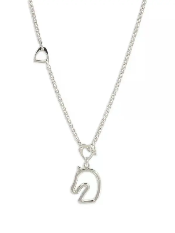 Hermès Tonnerre Horse Head Necklace - Silver