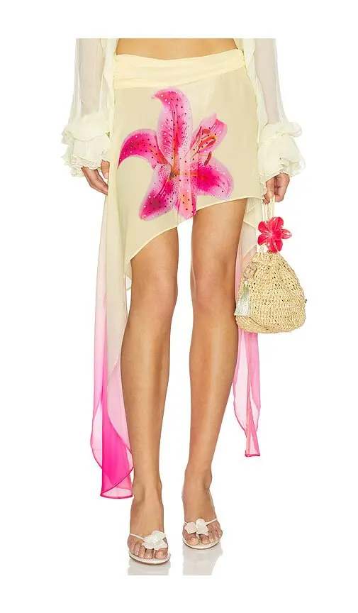 RUNAWAY THE LABEL Juliana Flounce Midi Skirt In . Also - Multi