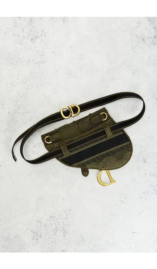 FWRD RENEW Dior Embroidered Camouflage Saddle Belt Bag