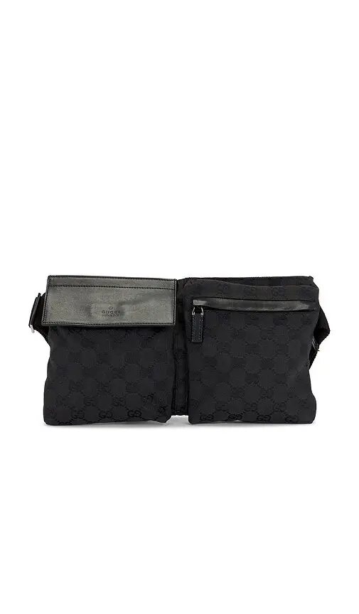 FWRD RENEW Gucci Double Pocket Belt Bag - Black