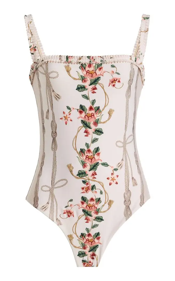 Agua Bendita Limón Floral One-piece Swimsuit - Ivory