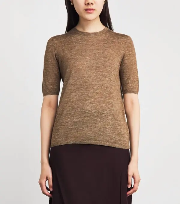 Gabriela Hearst Chryse Short-sleeve Sweater - Brown