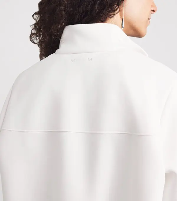 Max Mara Cotton-silk Blend Zip-up Sweatshirt