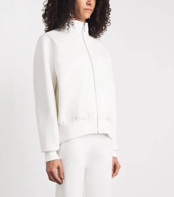Max Mara Cotton-silk Blend Zip-up Sweatshirt