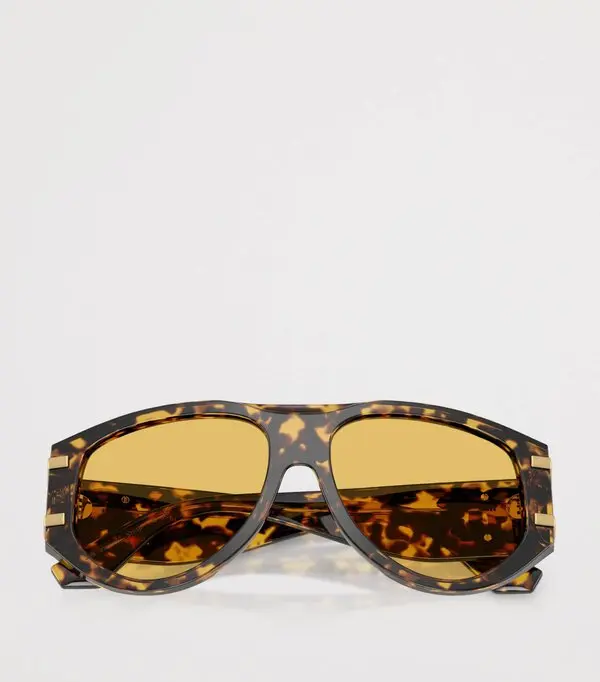 Dolce & Gabbana Tortoiseshell Aviator Sunglasses With Dg Motif