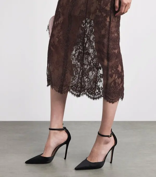 SELF-PORTRAIT Lace Floral Midi Dress
