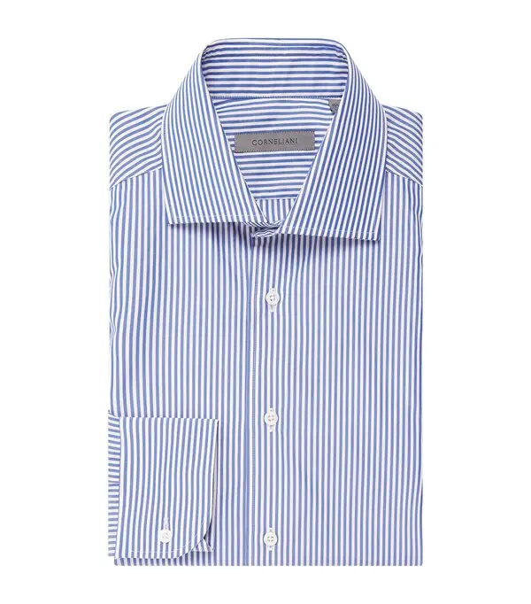 Corneliani Cotton Stripe Shirt - Blue