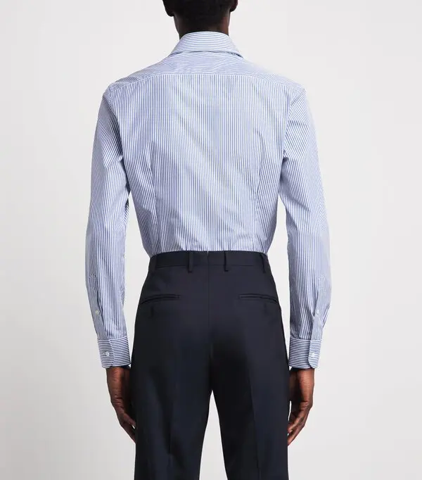 Corneliani Cotton Stripe Shirt - Blue