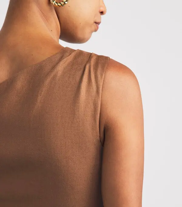 SIR. Asymmetrical Linen Mini Dress - Brown