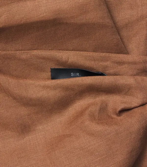 SIR. Asymmetrical Linen Mini Dress - Brown