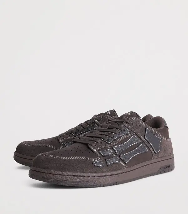 Amiri Suede Skeletal Low Top Sneakers - Brown