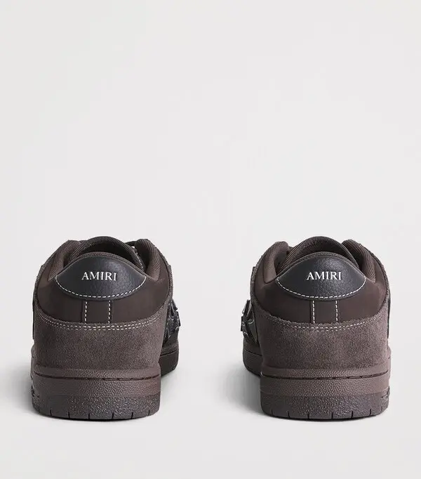 Amiri Suede Skeletal Low Top Sneakers - Brown