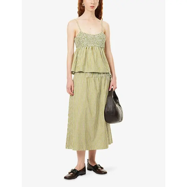 DAMSON MADDER Dinah Pinstripe Cotton Cami Top
