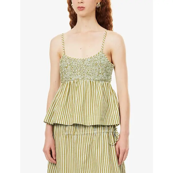 DAMSON MADDER Dinah Pinstripe Cotton Cami Top