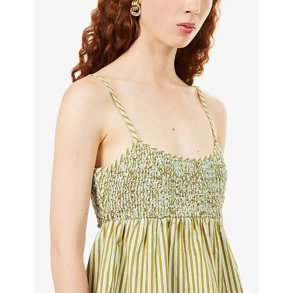 DAMSON MADDER Dinah Pinstripe Cotton Cami Top
