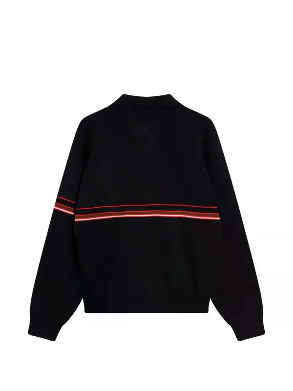 Versace Striped Long-sleeve Polo Shirt