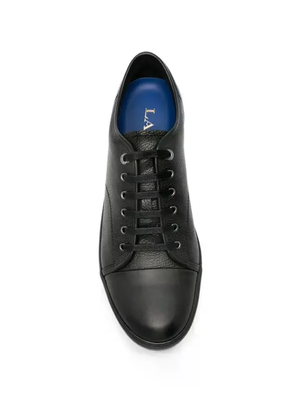 LANVIN Grained Leather Lace-up Sneakers