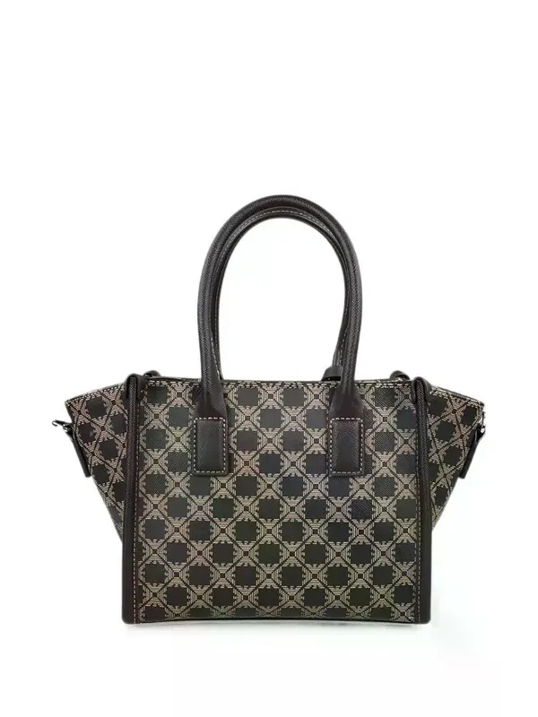 Emporio Armani Monogram Print Logo Tag Tote Bag - Brown