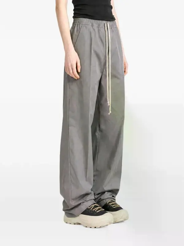 Rick Owens Drawstring Waist Pressed Crease Wide Leg Trousers