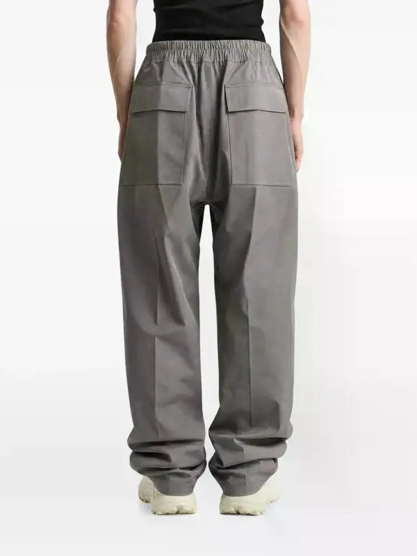 Rick Owens Drawstring Waist Pressed Crease Wide Leg Trousers
