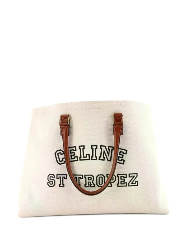 Celine St. Tropez Horizontal Cabas Canvas Tote Bag - Neutrals