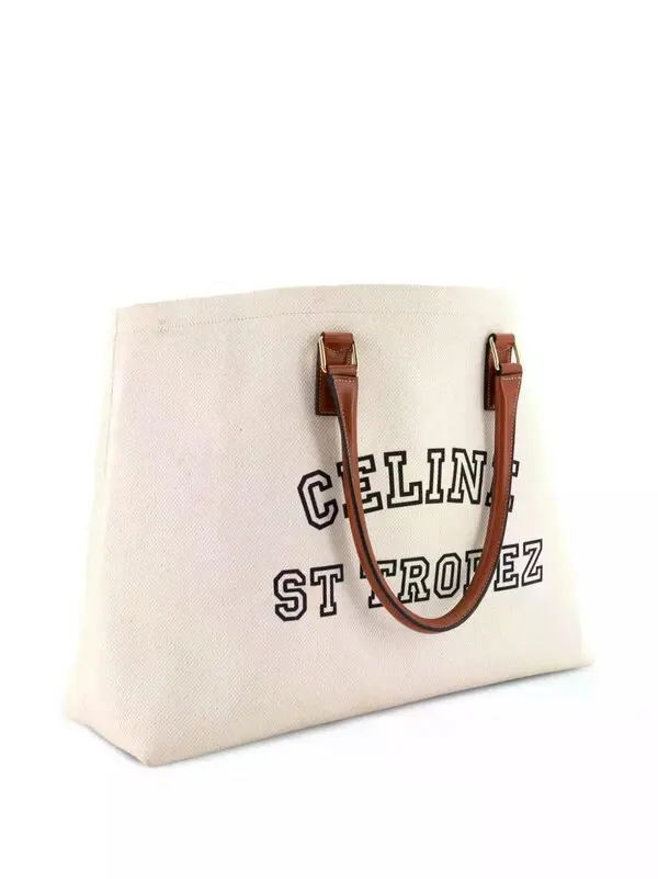 Celine St. Tropez Horizontal Cabas Canvas Tote Bag