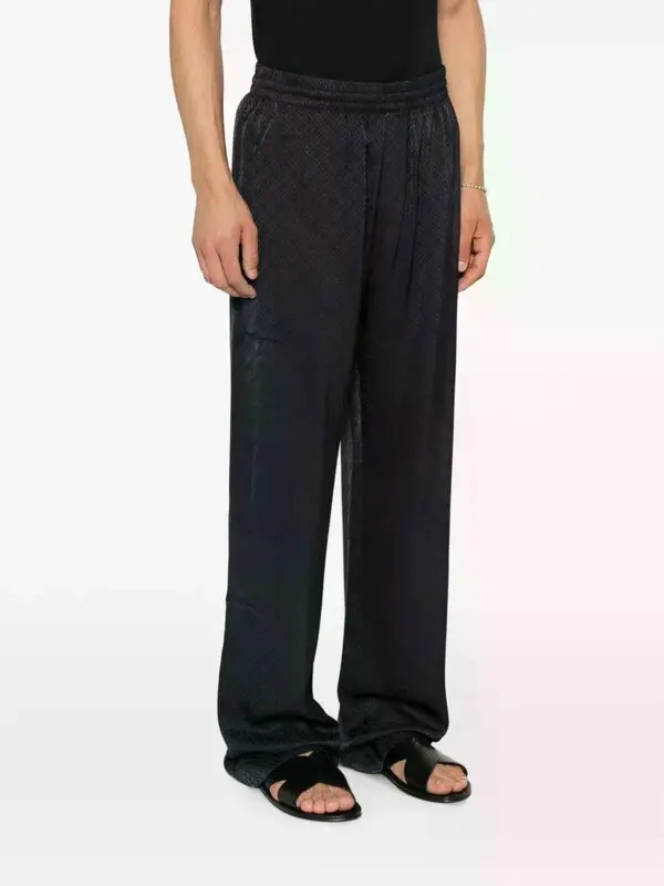 Casablanca Monogram-jacquard Trousers - Blue