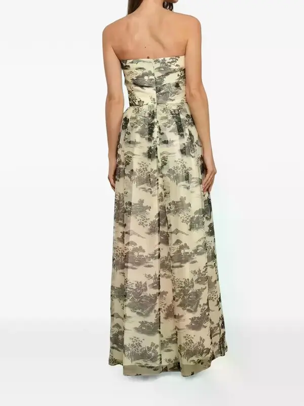 Max Mara Strapless Maxi Dress