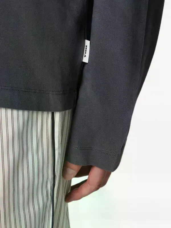 TEKLA Long-sleeve Pajamas Top - Grey