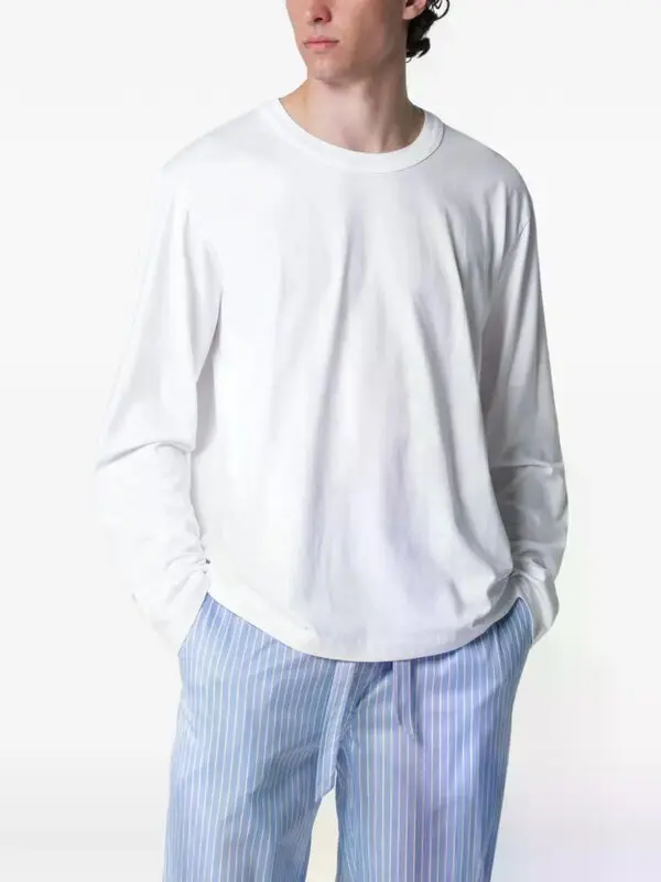 TEKLA Long-sleeve Pajamas Top - White