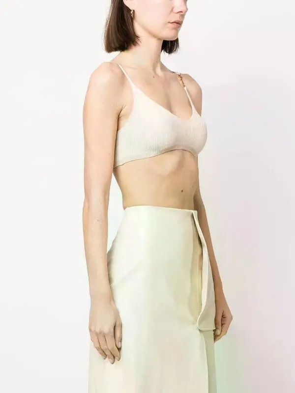 Jacquemus Pralu Logo Plaque Cropped Top
