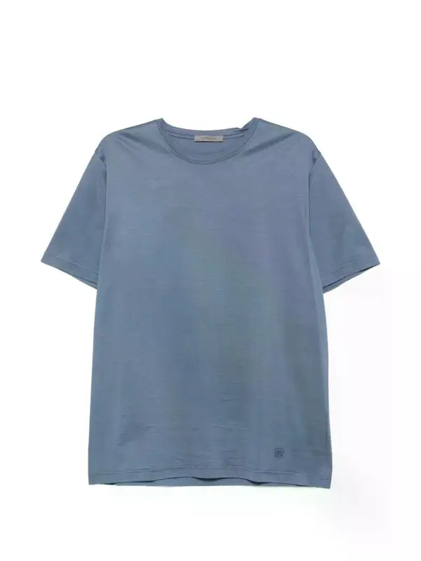 Corneliani Logo-embroidered T-shirt - Blue
