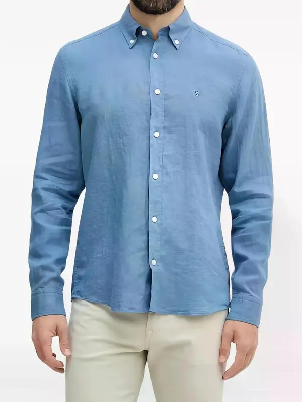 BOSS Button-down Embroidered Logo Shirt