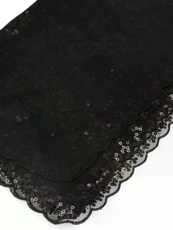Vintage Floral-lace Sequin-embellished Scarf