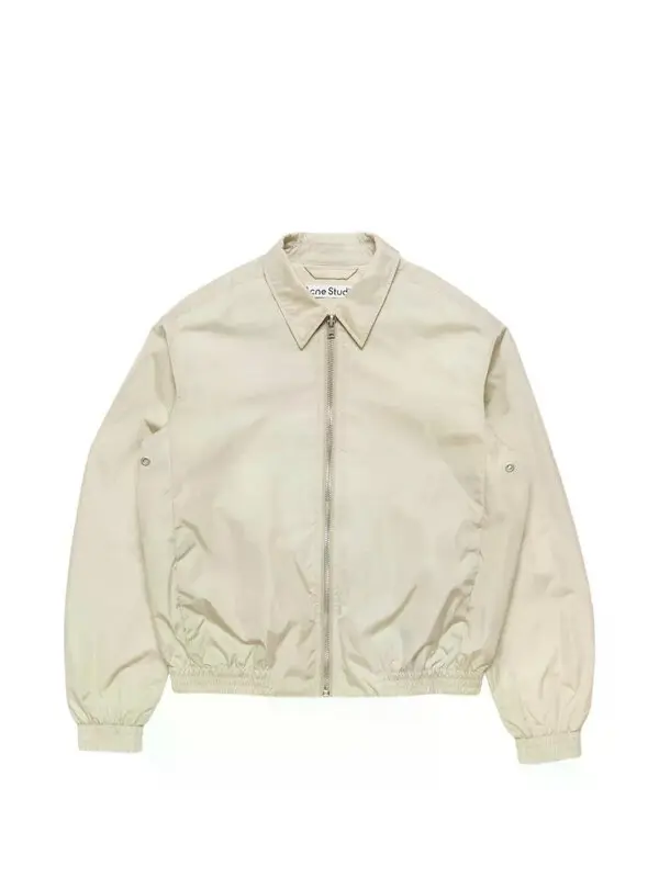 Acne Studios Logo Print Zip-up Jacket - Neutrals