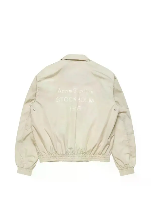Acne Studios Logo Print Zip-up Jacket - Neutrals