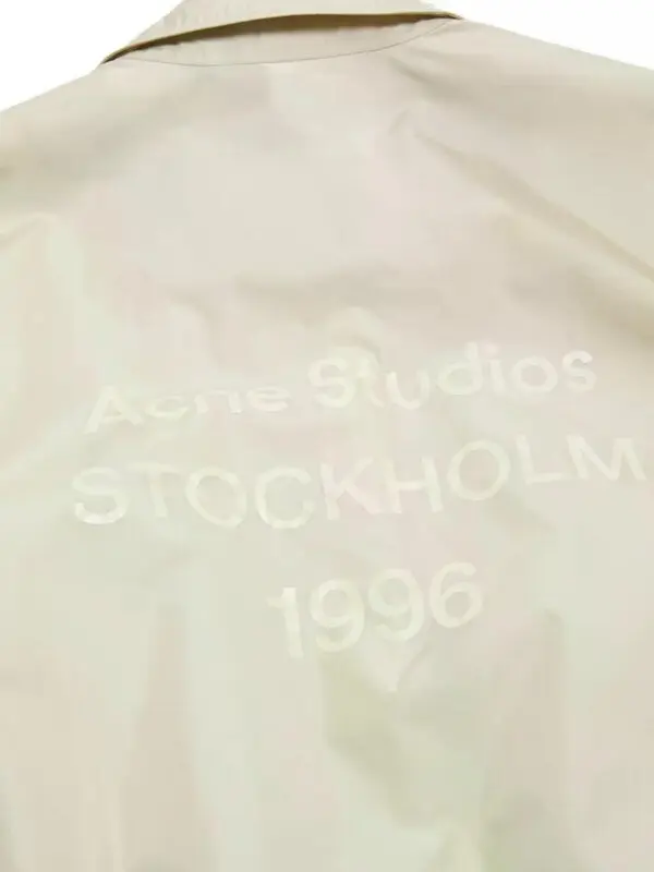 Acne Studios Logo Print Zip-up Jacket - Neutrals