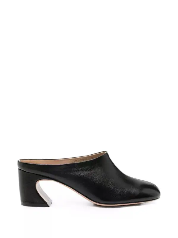 ADRIANNA FERETTI Leather Mules - Black