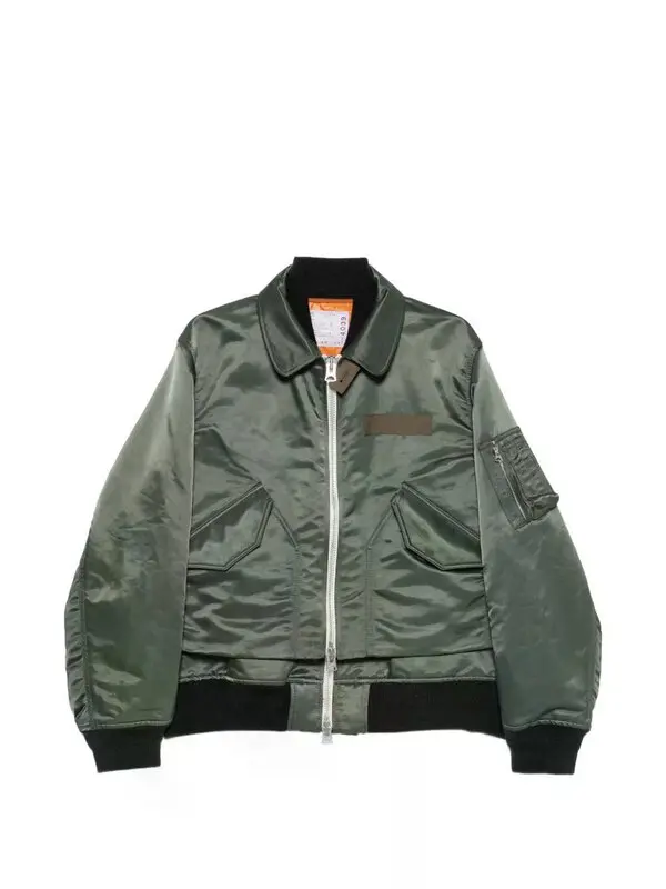 Sacai Layered Zip-fastening Jacket - Green