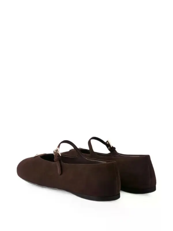 Prada Buckle-fastening Logo-plaque Ballet Flats - Brown
