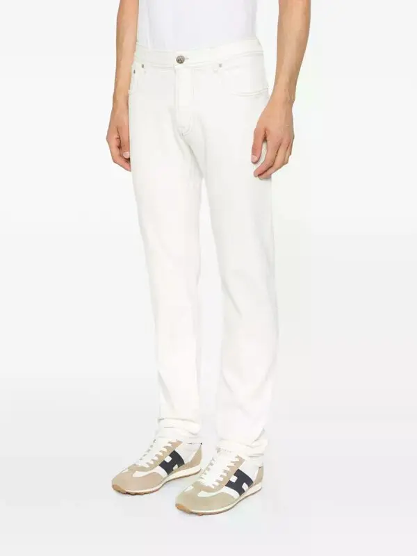 Corneliani Logo-patch Jeans - White