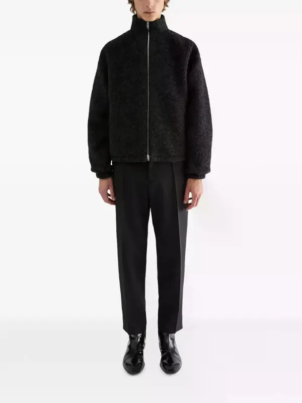JIL SANDER Zip-up Wool-fleece Sweater - Grey