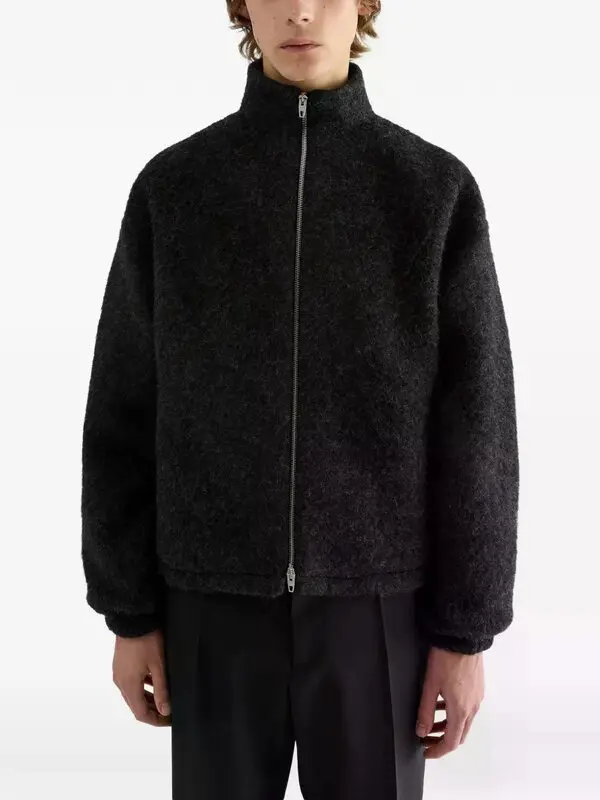 JIL SANDER Zip-up Wool-fleece Sweater - Grey