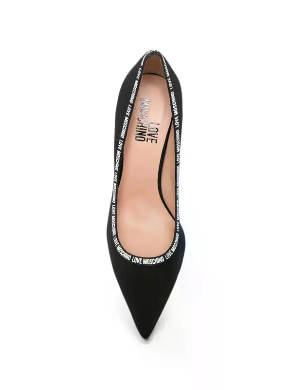 Moschino Logo Detail Pointed Toe Pumps - Black