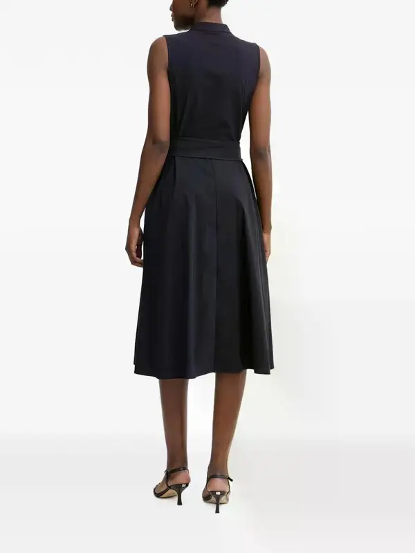Joseph Ribkoff Sleeveless V-neck Belted Midi Dress