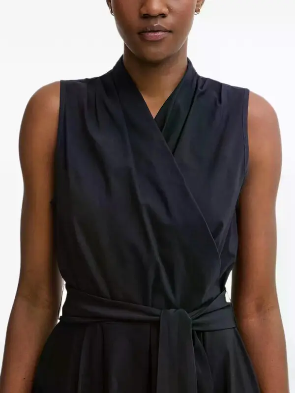 Joseph Ribkoff Sleeveless V-neck Belted Midi Dress