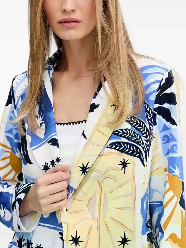 Joseph Ribkoff Graphic Print Notched Lapel Blazer